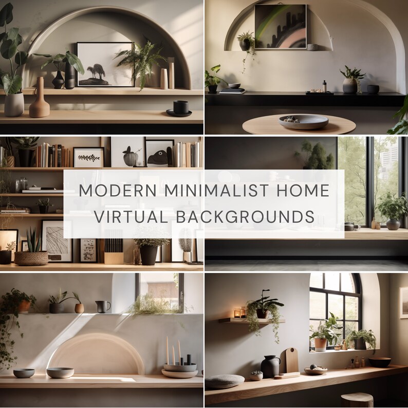 Pack of 6 Virtual Backgrounds for Zoom and Teams Meetings Modern ...