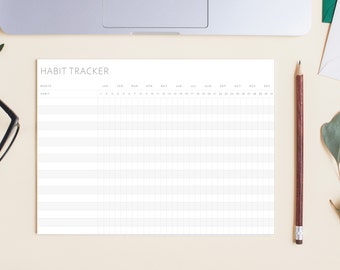 Habit Tracker Printable Monthly Tracker A4 and Letter Size - Etsy