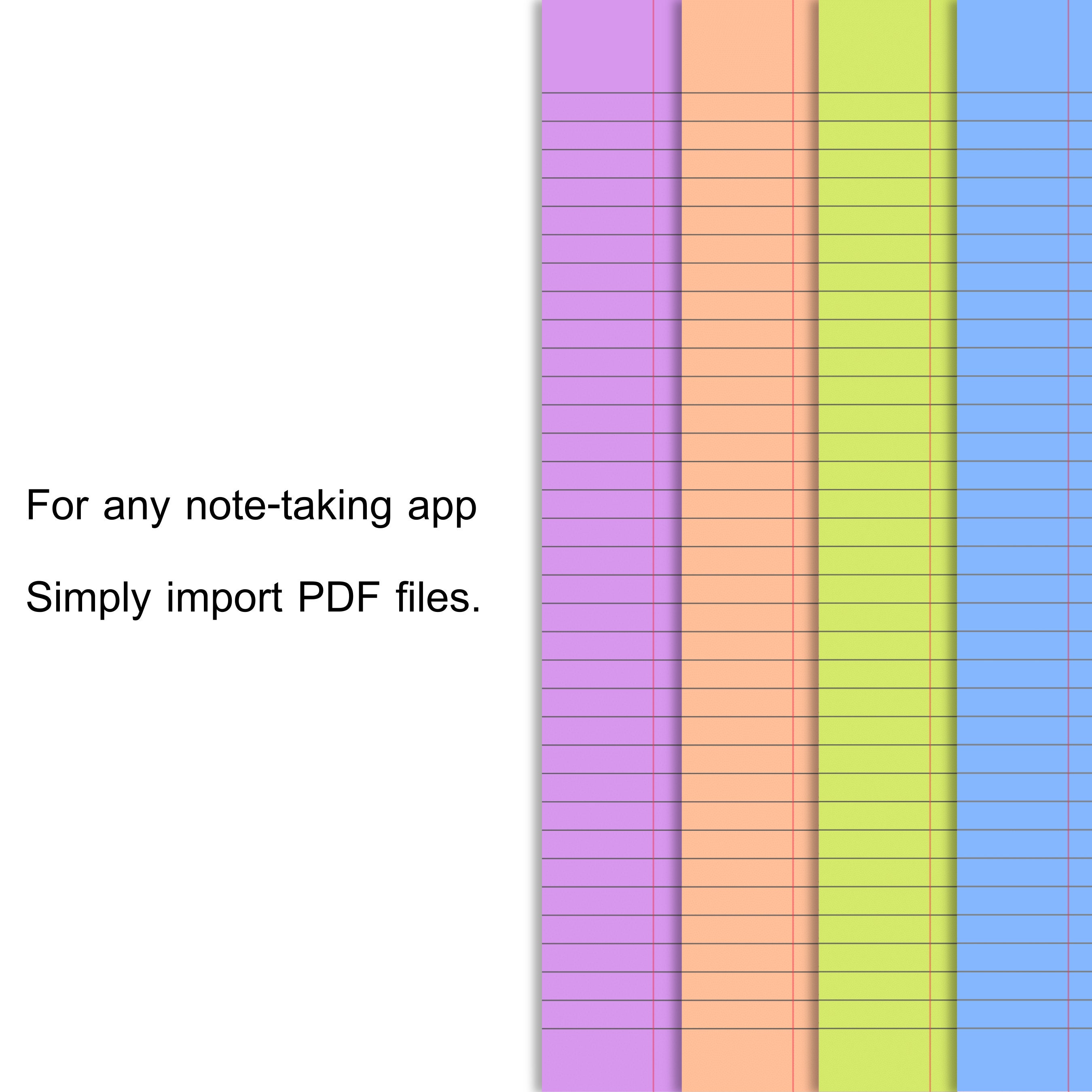 Colorful Lined Digital Paper: A4 & Letter Sizes (PDF Download) - Etsy
