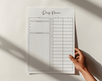 Daily Planner Printable Time Management Template Time Boxing PDF ...