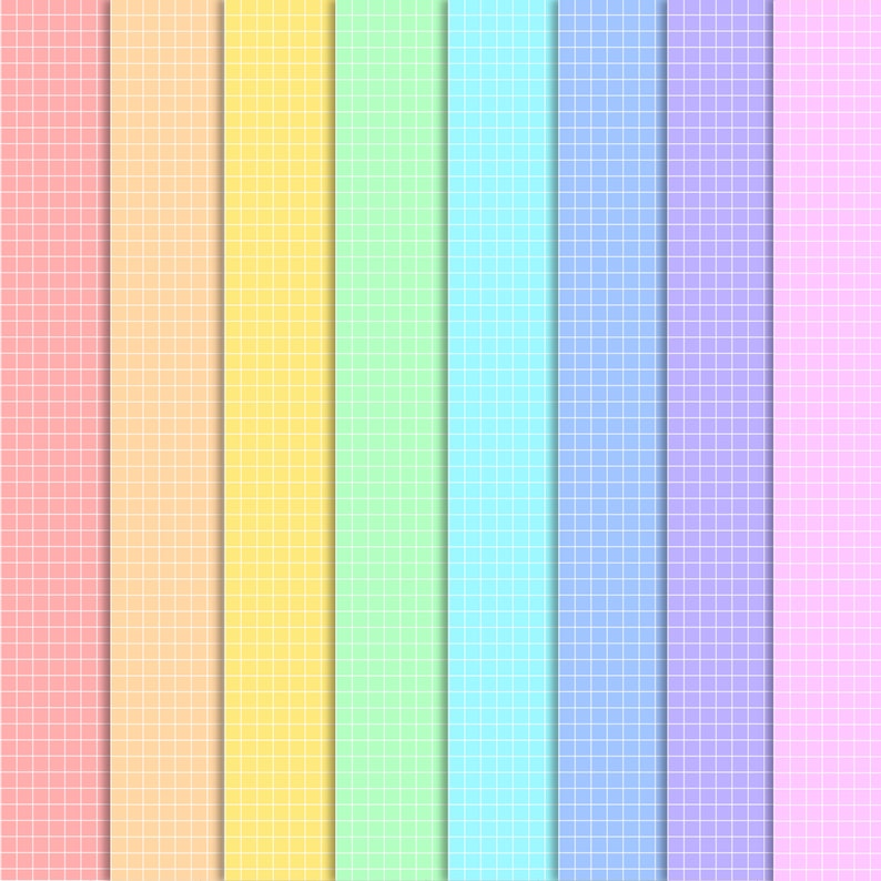 Rainbow Graph Paper Bundle: Printable Grid Templates A4 & Letter (PDF ...