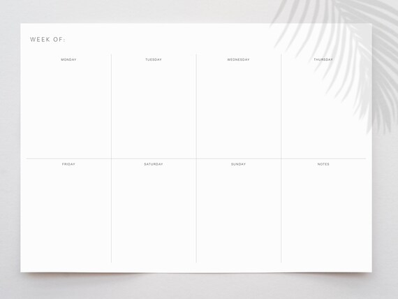 Printable Weekly Planner Minimalist Weekly Planner Template - Etsy