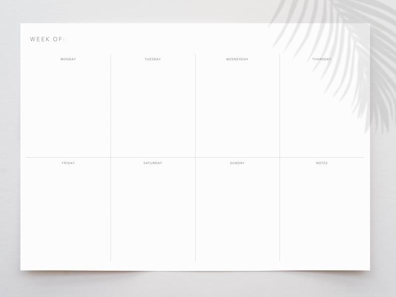 Printable Weekly Planner Minimalist Weekly Planner Template - Etsy