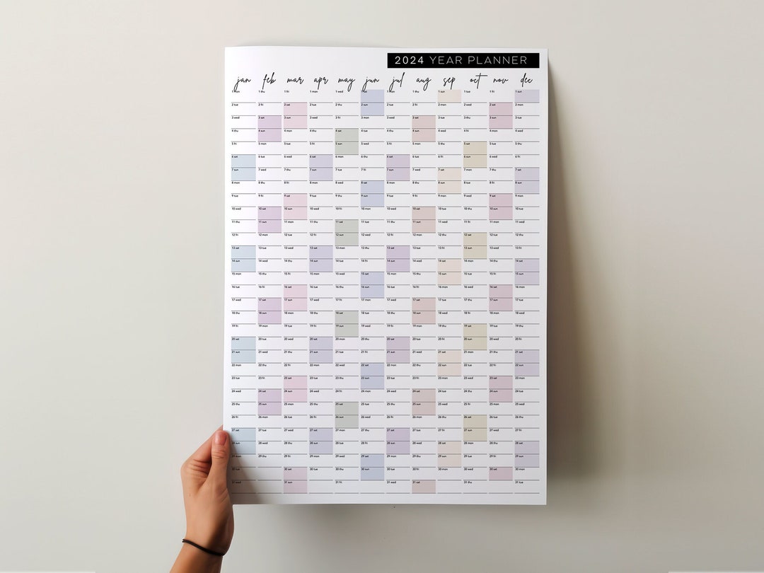Calendrier mural 2024 Year Planner, affiche 24 x 36 po. - Etsy France