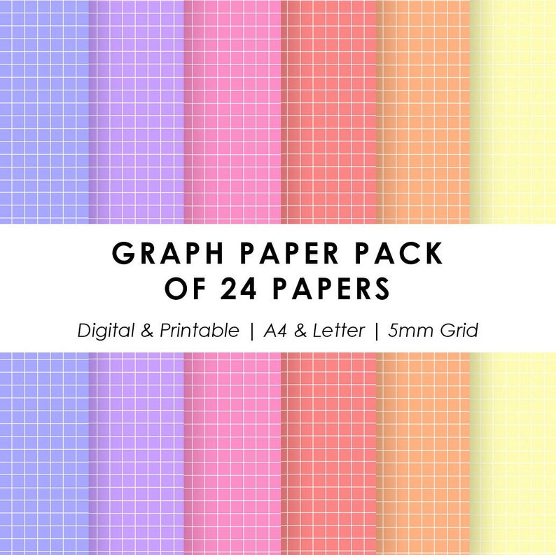 Digital Graph Paper 24 Digital Notebook Paper Templates - Etsy
