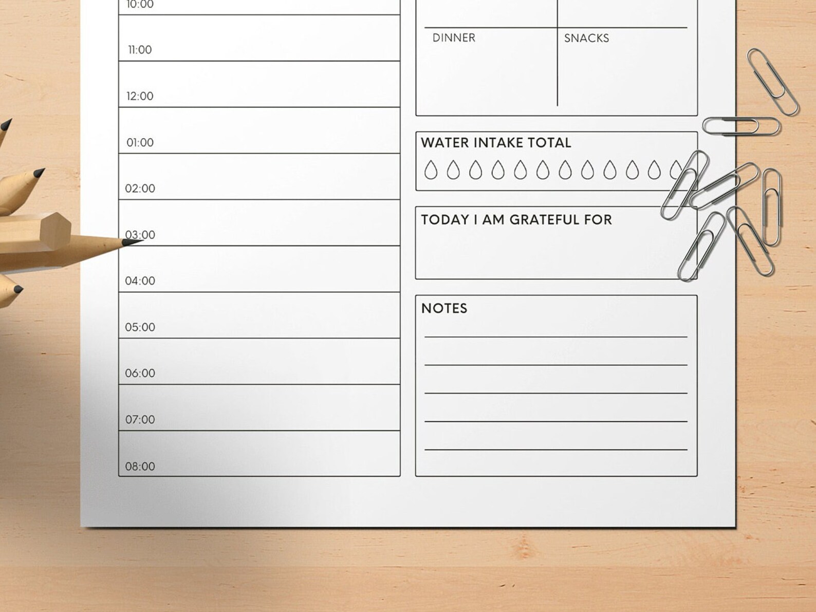 Daily Planner Template PDF Printable and Digital Minimalist - Etsy