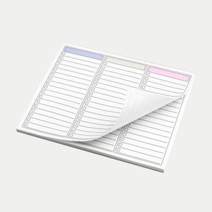 3 Column to Do List Notepad Landscape | Letter Sized Checklist Pad 8 ...