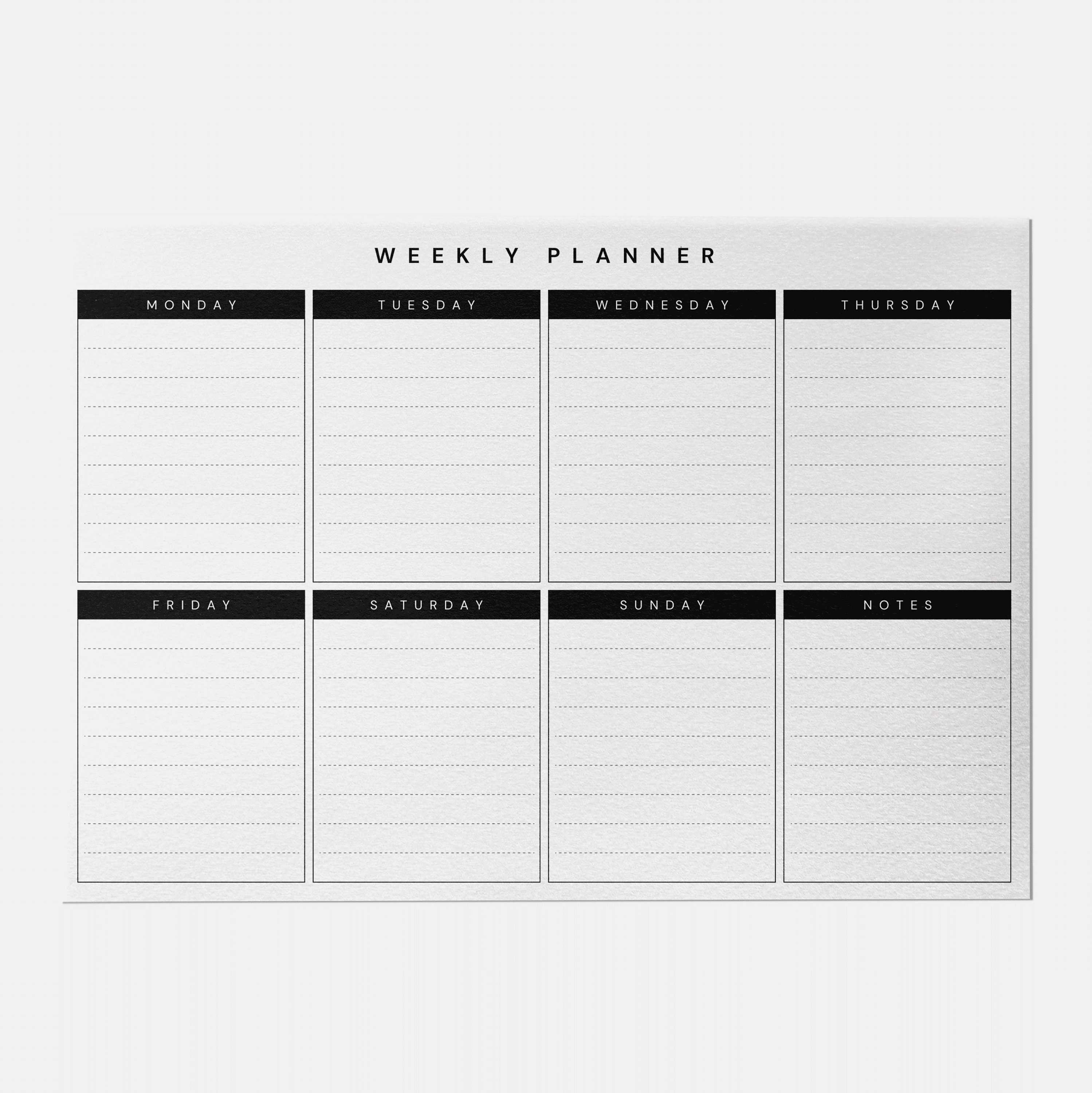 Weekly Planner Printable Undated Weekly Organizer Minimalist Daily ...
