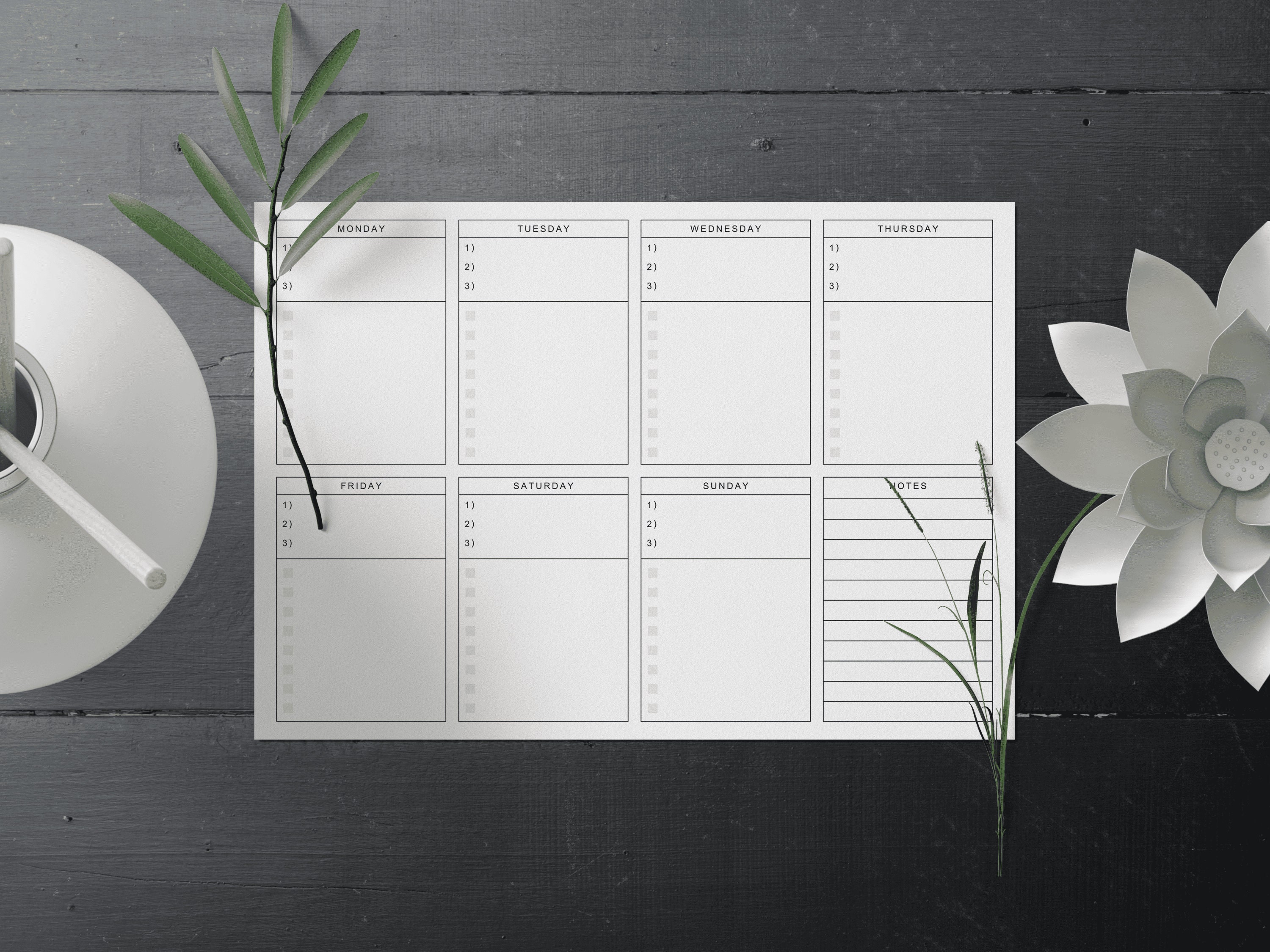 Weekly Planner Printable Weekly Organizer Minimalist Weekly - Etsy