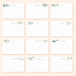 2024 Calendar Printable Monthly Planner Floral Watercolour Aesthetic ...