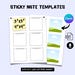 DIY Sticky Note Templates PDF & Canva 3x3"/ 4x4" Printable Sheets ...