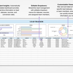 Excel Lead Tracker With Dynamic Dashboard | Simple Sales Pipeline ...