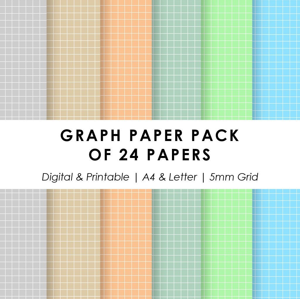 Digital Graph Paper 24 Digital Notebook Paper Templates - Etsy