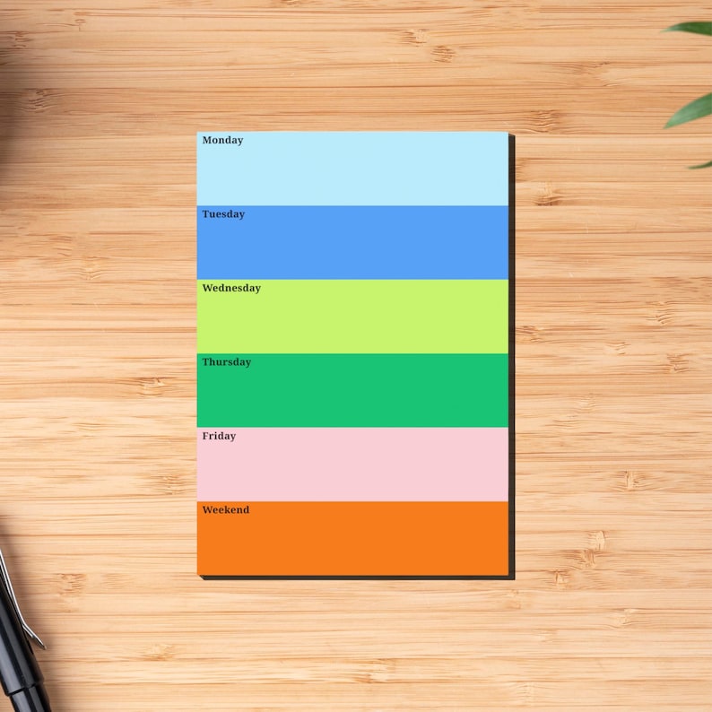 Weekly Planner Sticky Notepad – 4x6" Colorful Post-it® Organizer - Etsy