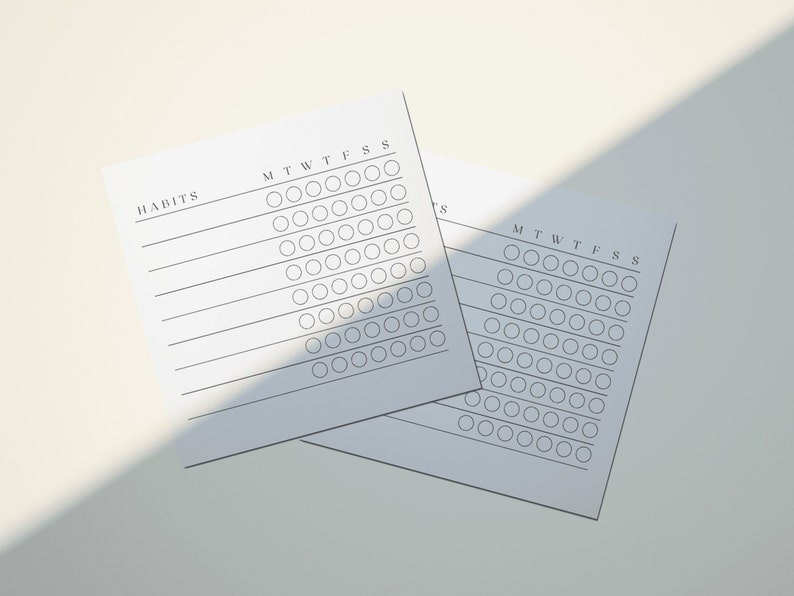 Printable Habit Tracker Cards 3x3 Inches Weekly Daily Goals Memo Cards ...