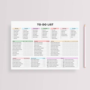 Editable Daily, Weekly, Monthly To-do List Template for Canva Pastel ...
