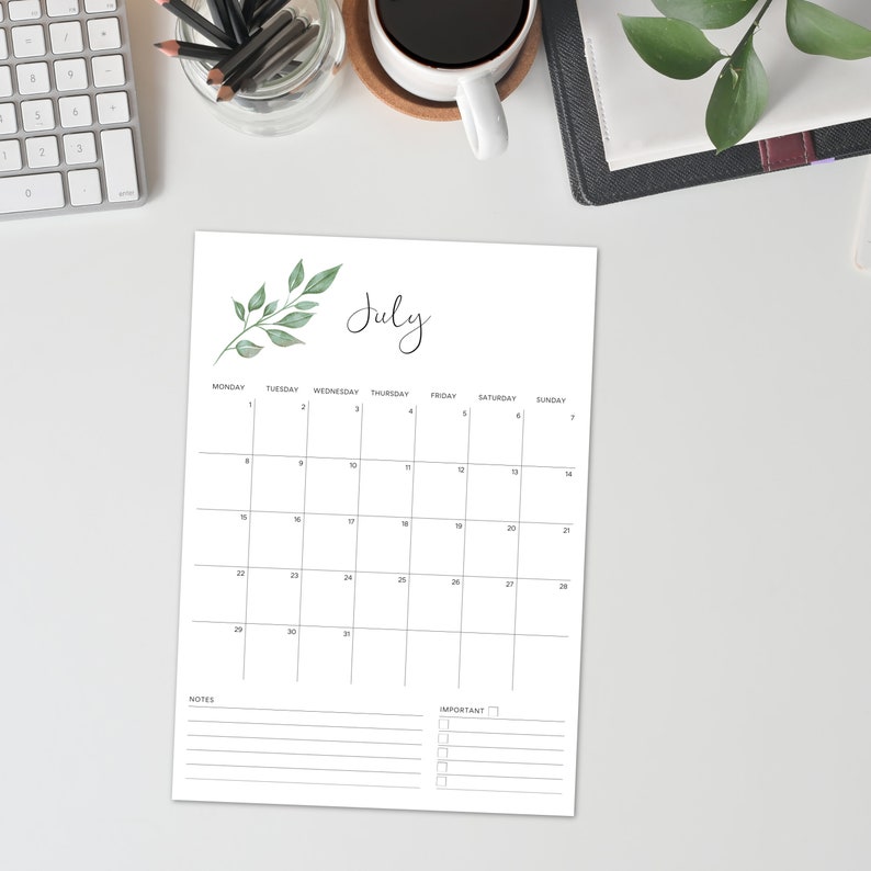 2004 Calendar Printable Monthly Planner 2024 PDF Minimalist Calendar ...