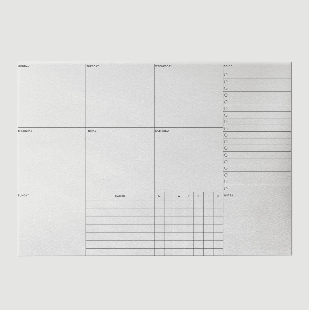 Minimalist Weekly Planner PDF Printable Weekly Organizer With Maximized ...