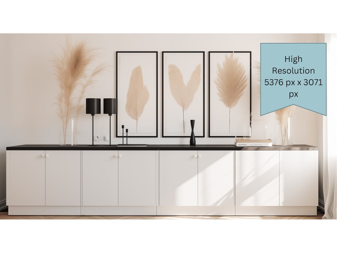 Virtual Background for Zoom & Teams Virtual Meetings White Sideboard ...