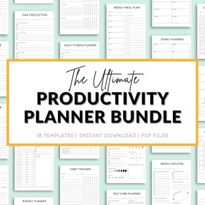 Productivity Planner Bundle Printable 18 Templates Daily Weekly Monthly ...