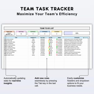 Digital Todo List for Teams Excel Sheet Task Tracker Excel Template | Collaborative To-do List ...