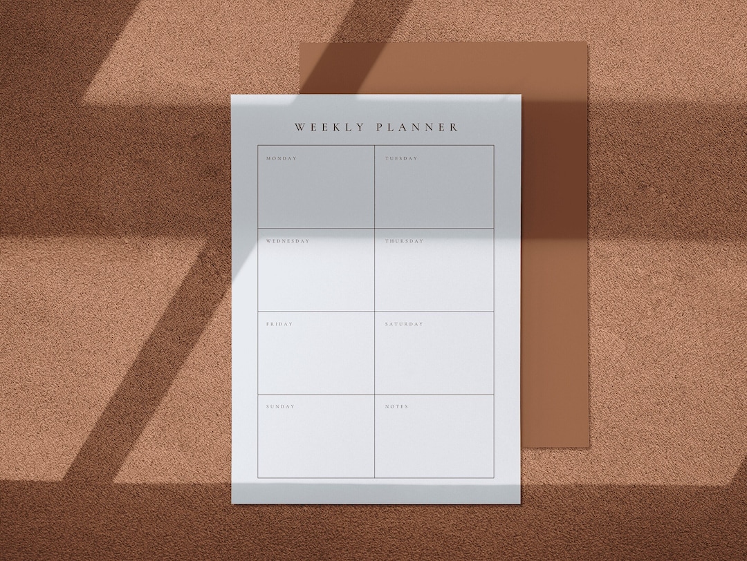 Weekly Planner Printable Minimalist Weekly Planner PDF, Weekly ...