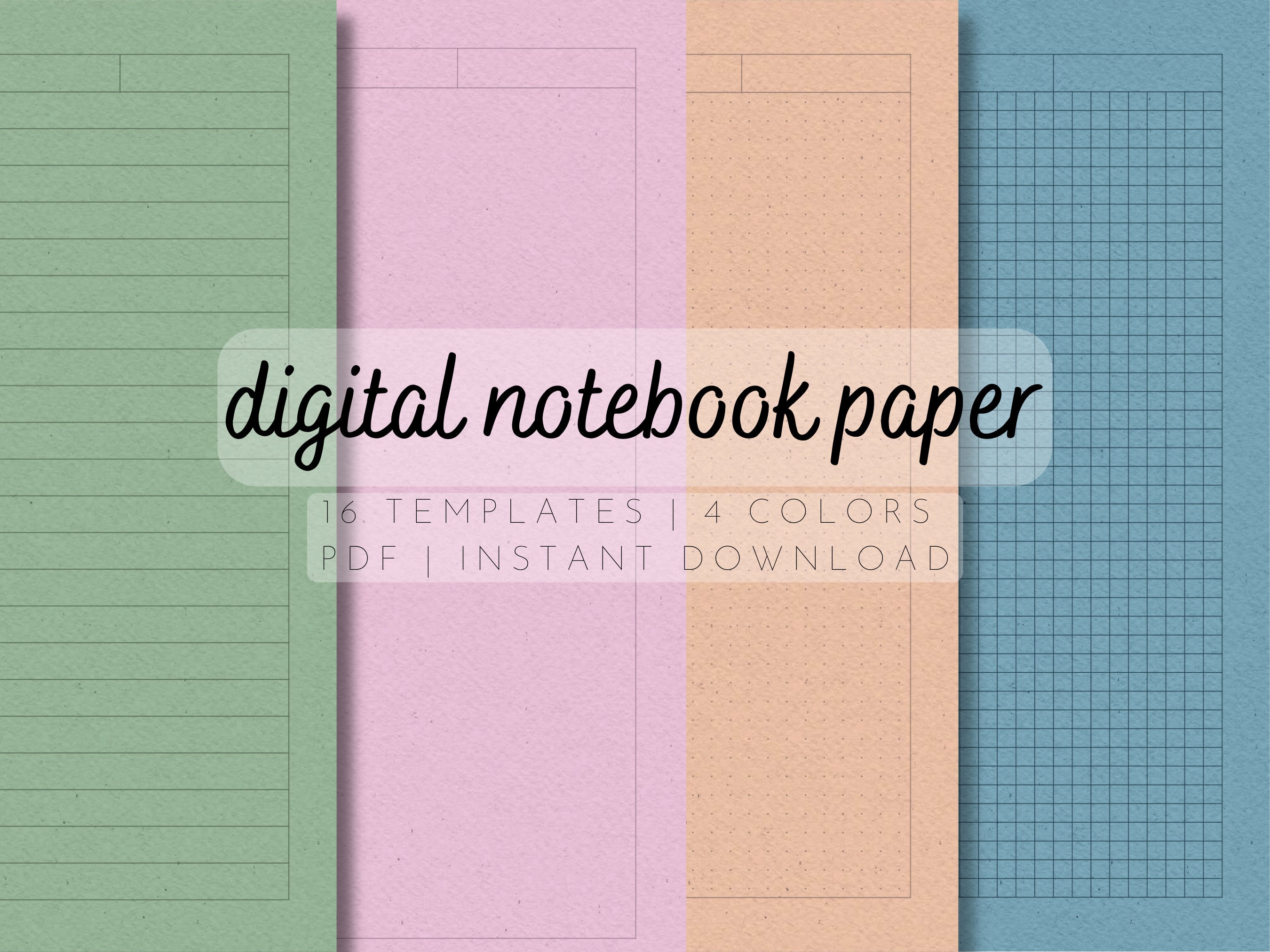 Digital Paper Pack for Note Taking Lined Dot Graph and - Etsy