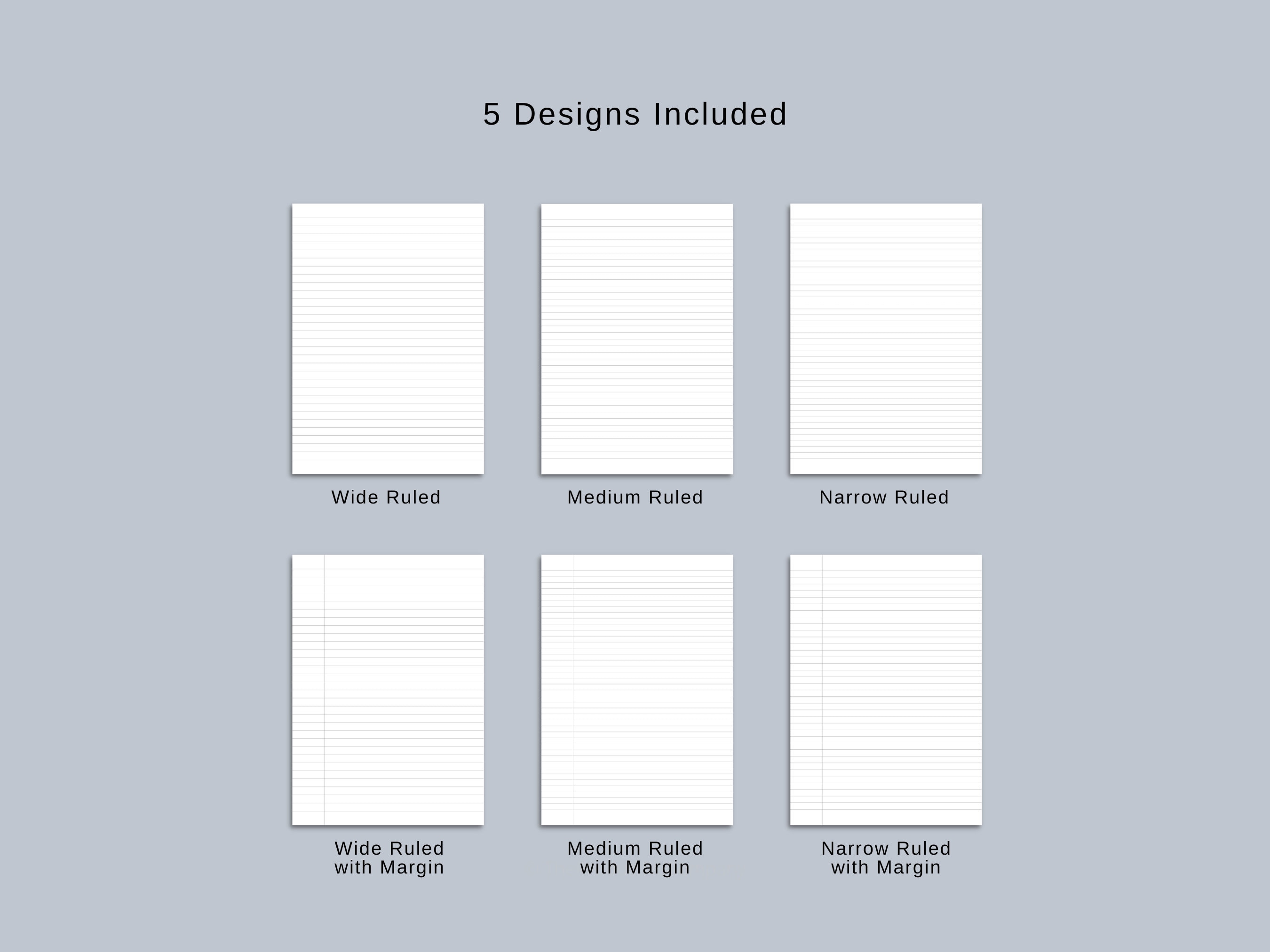 Printable Lined Paper: Wide, College, Narrow Ruled (digital Download ...