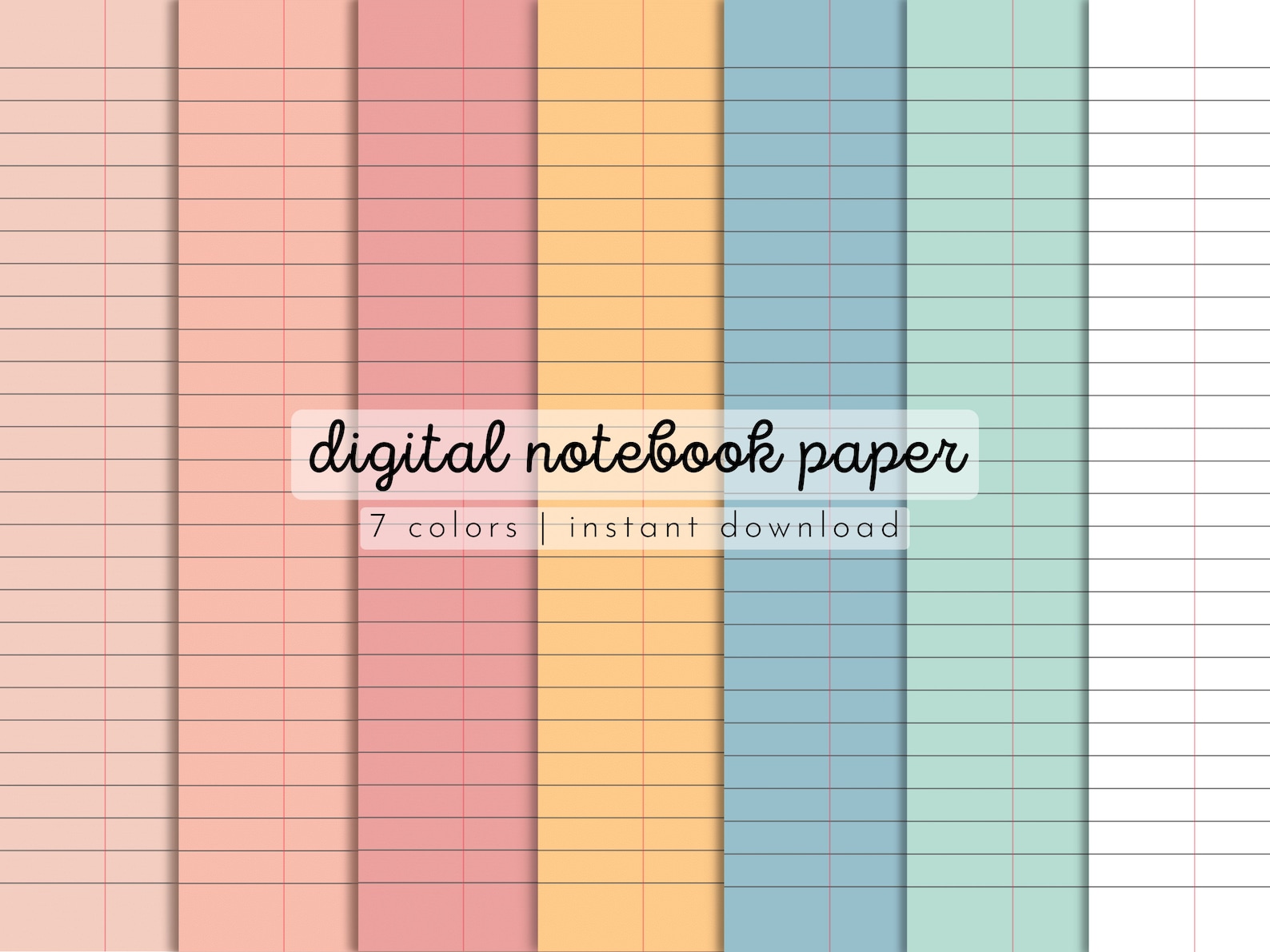 Digital Notebook Paper Digital Paper Pack Lined Paper for Digital Note ...