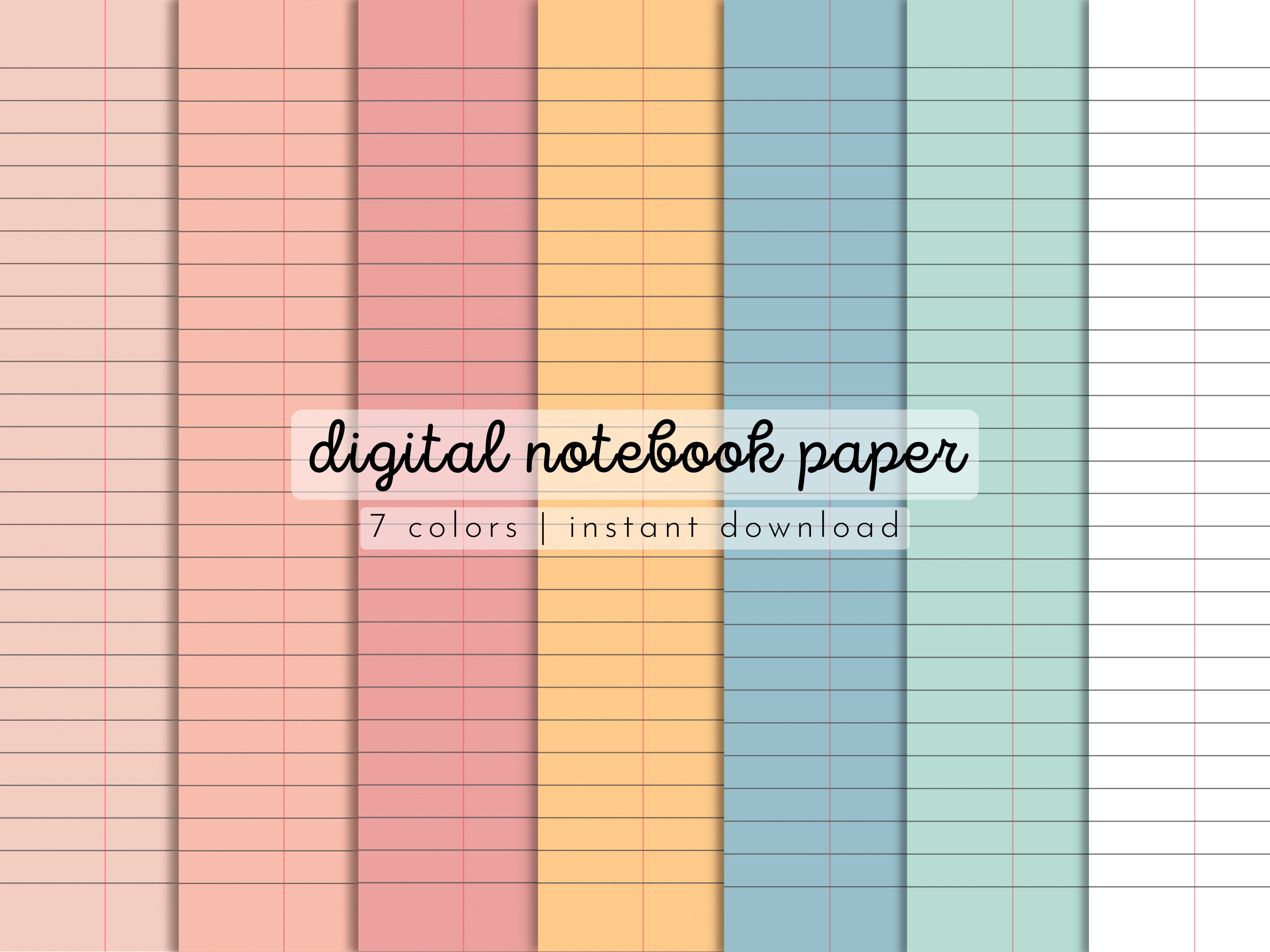Digital Notebook Paper Digital Paper Pack Lined Paper for Digital Note ...