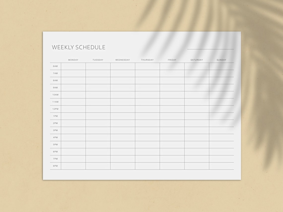 Minimalist Weekly Planner Printable Daily Planner Template - Etsy