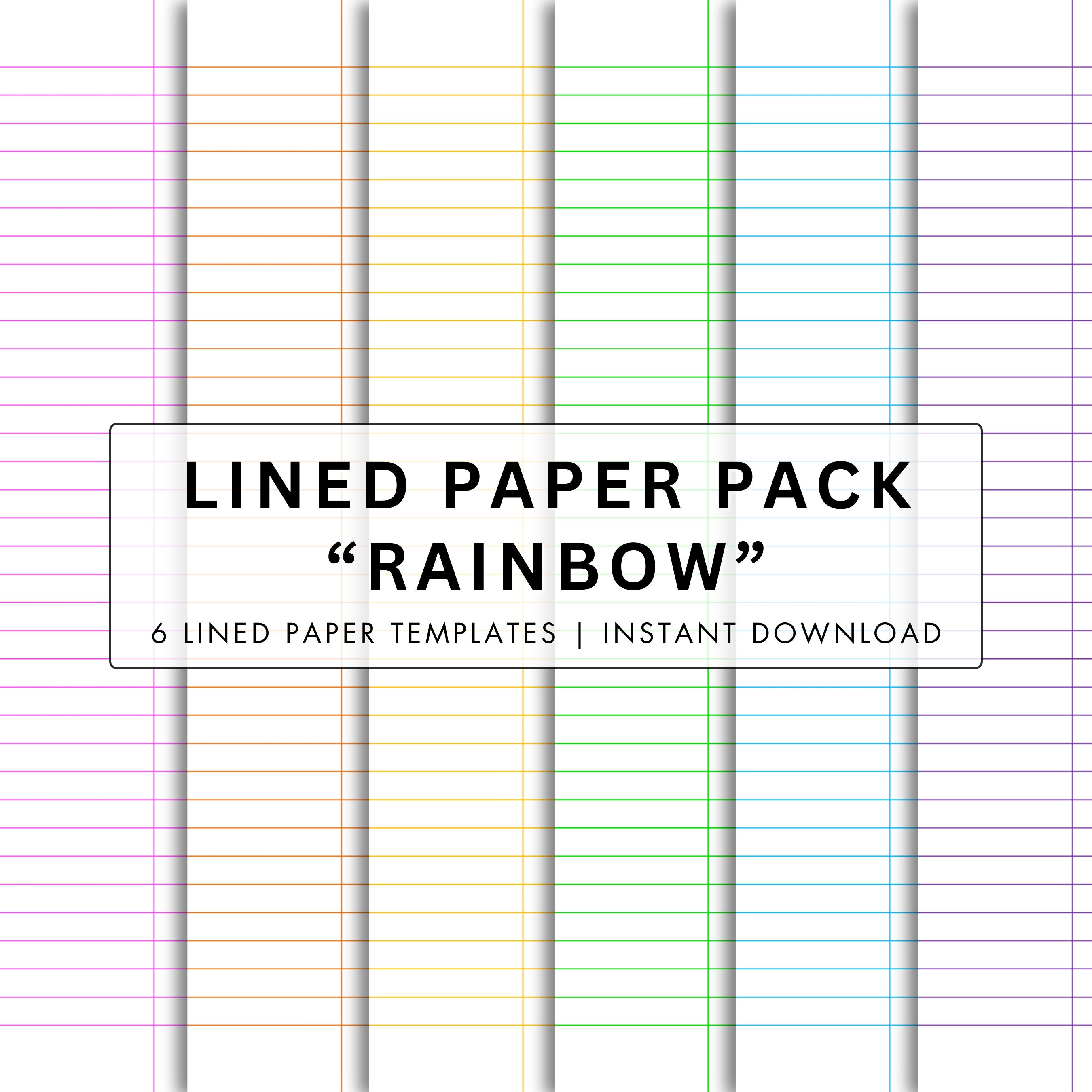 Lined Paper Bundle Printable Colorful Notebook Paper Templates - Etsy