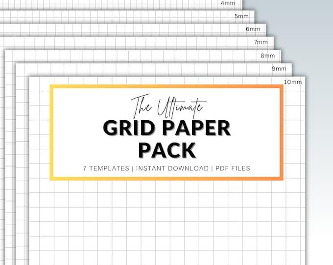 Graph Paper Printable Sheet, Drawing Sheet, Sketch Pad, Grid Paper ...