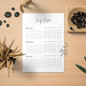 Daily Routine Template PDF Printable and Digital Daily Habits - Etsy
