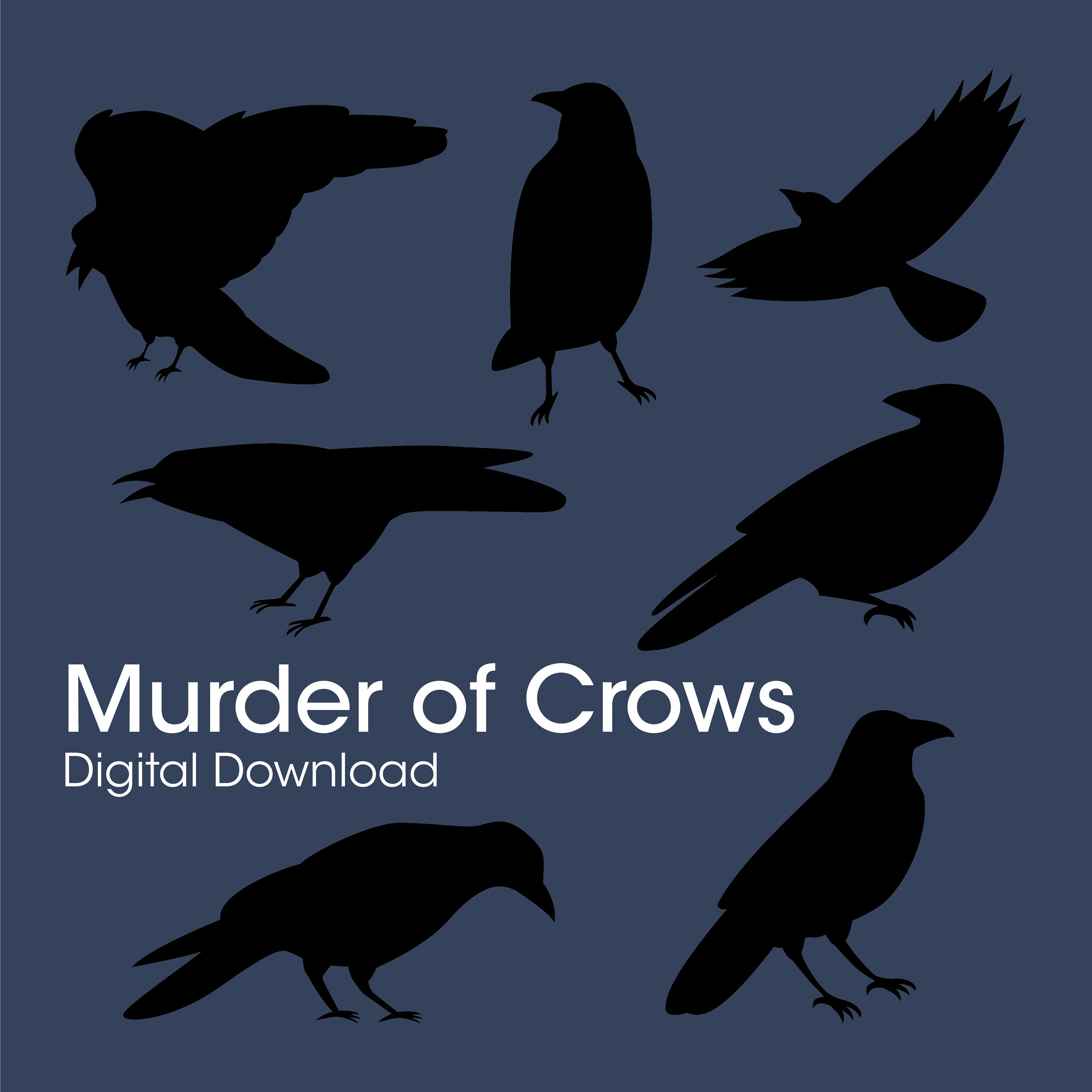 Murder of Crows DIGITAL DOWNLOAD Bundle | Png Svg Jpg Pdf Eps - Etsy