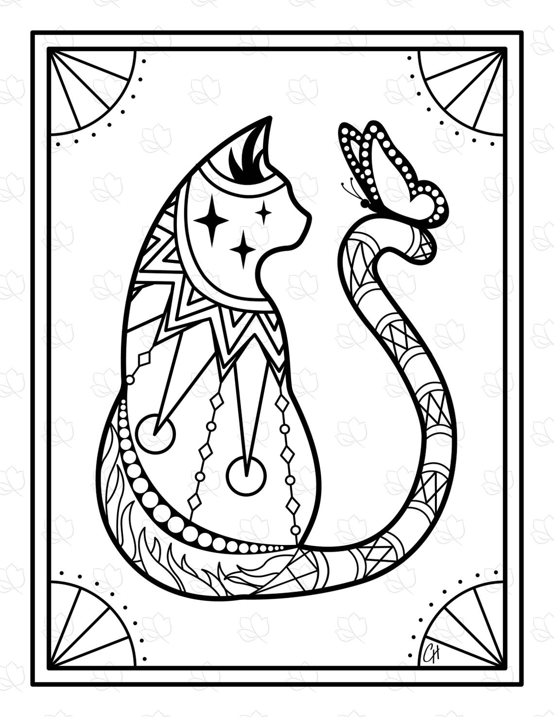 2 Printable Coloring Pages | Cat & Bird | Digital Download - Etsy