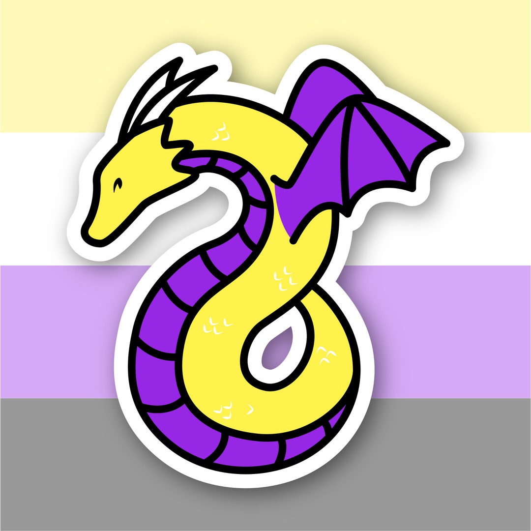 Non-binary Pride Dragon Sticker - Etsy