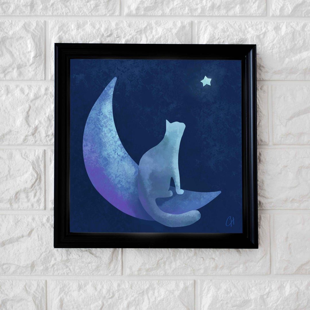 Moon Cat Art Print 8