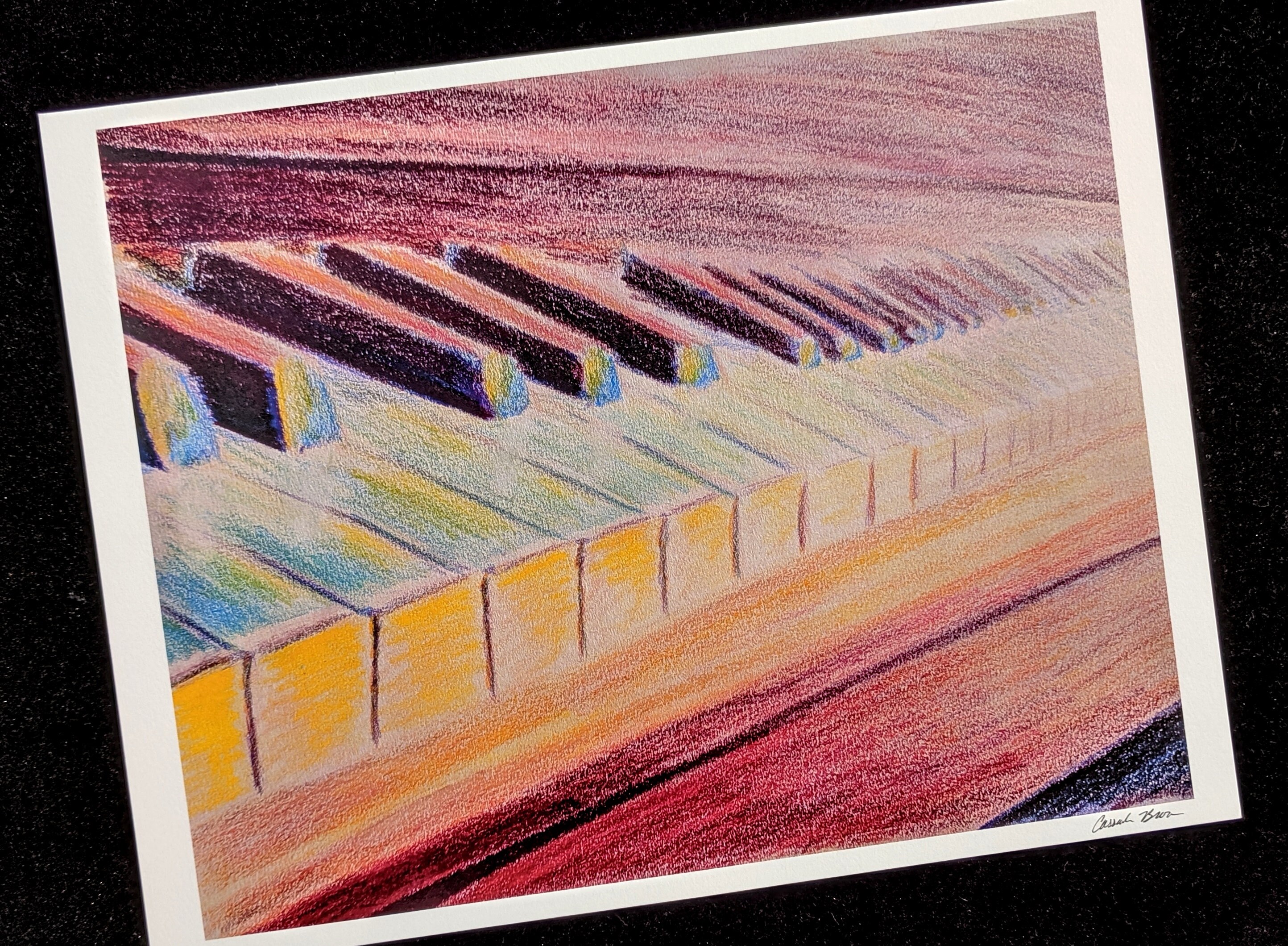 Colorful Piano Art Print Drawing by Cassandra Brown - Etsy