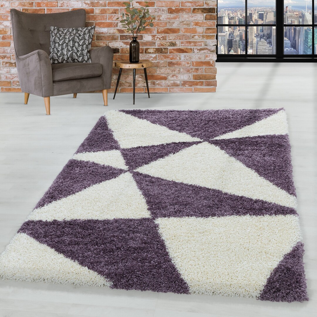 Modern Shaggy Design Carpet Living Room Carpet Triangle Pattern ...