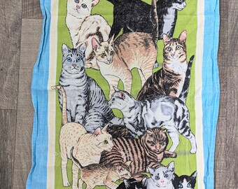 Cats Tea Towel. Cat Tea Towel. Cat Dishcloth. Cat Lover Gift. Cat Lover ...