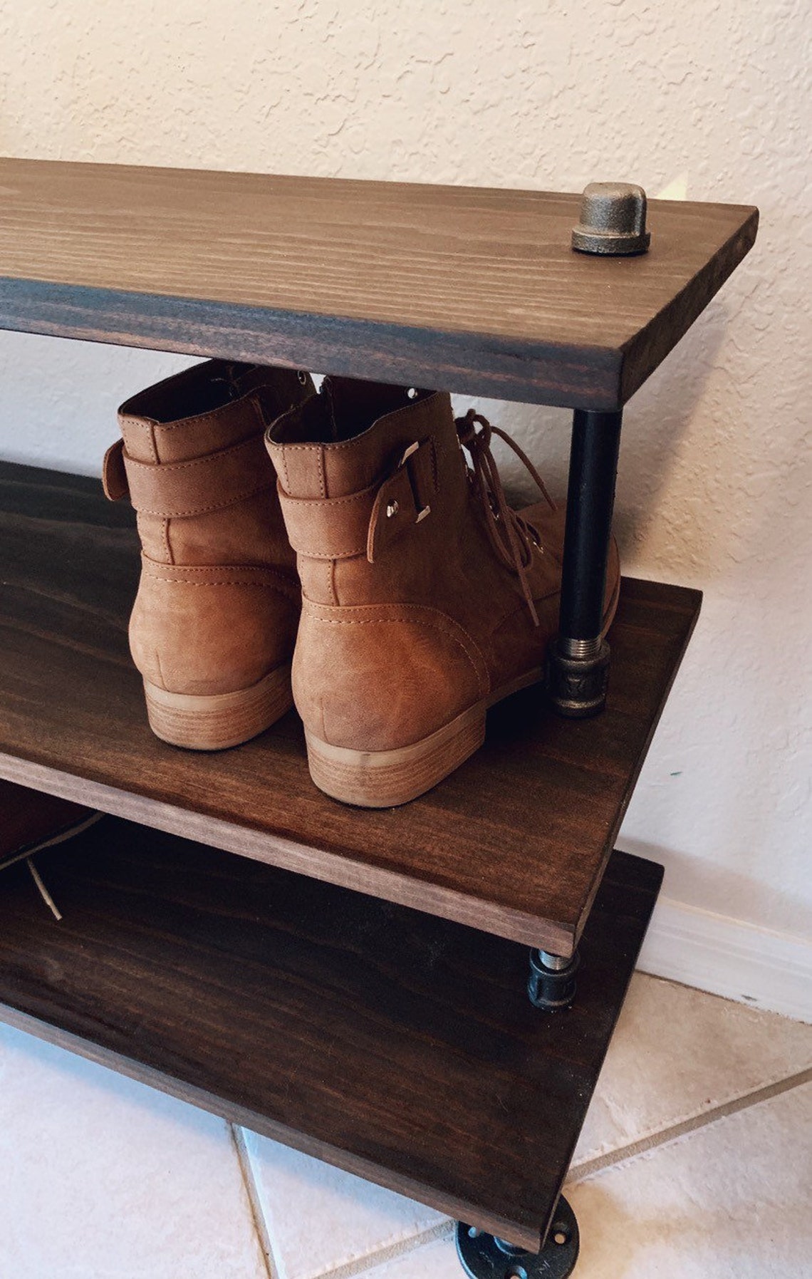 Industrial // Rustic // Farmhouse Shoe Rack | Etsy