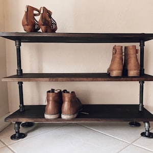 Industrial // Rustic // Farmhouse Shoe Rack | Etsy