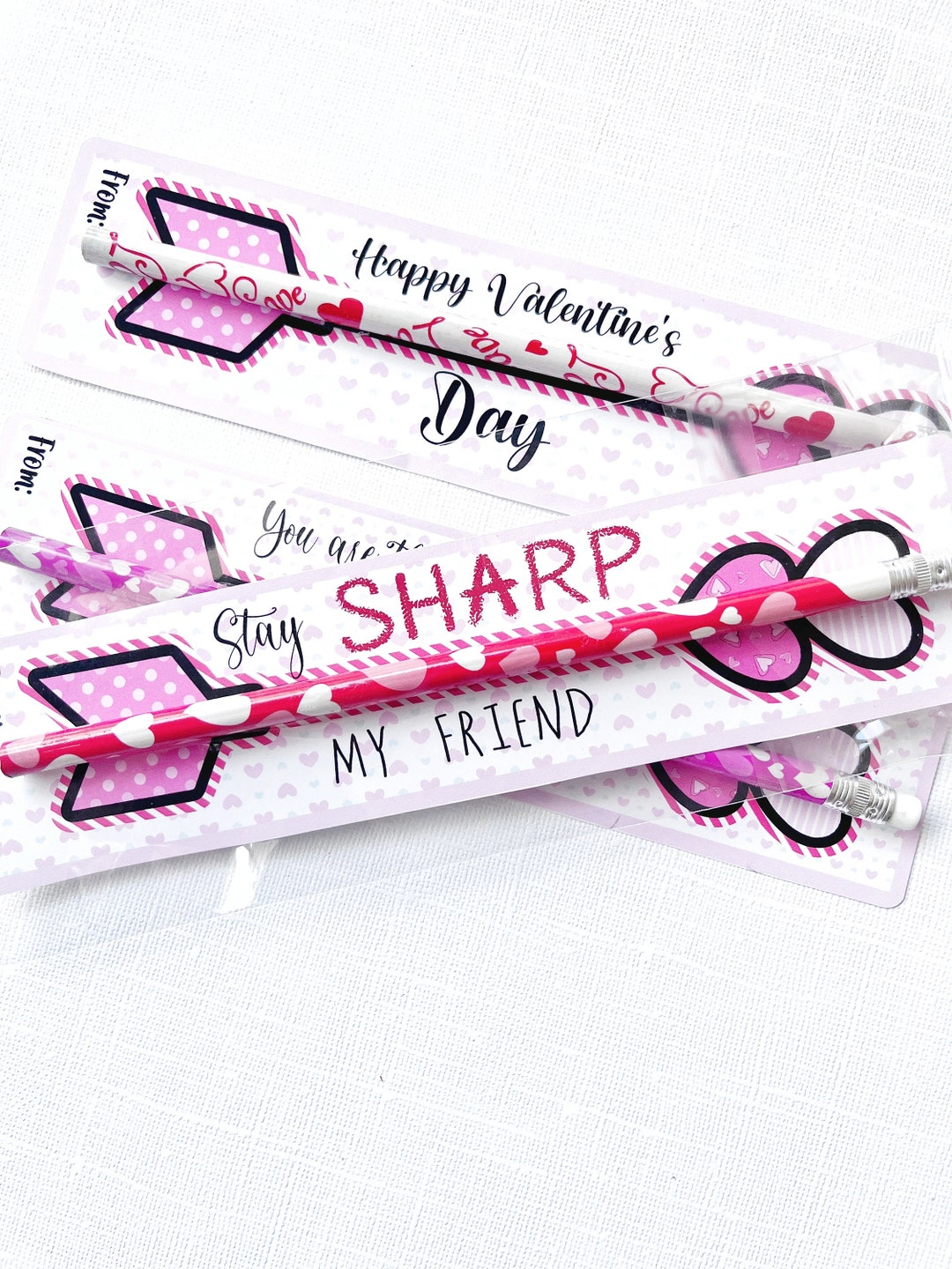 Assembled Valentine’s Day Pencil Favors, Valentine’s Day Pencils Gifts ...
