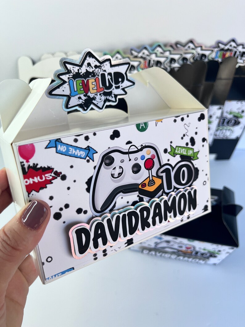 Gamer Favor Boxes, Gamer Birthday, Gamer Party Decorations, Gamer Gable ...