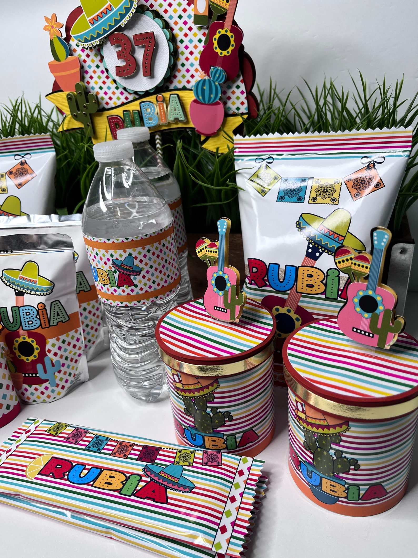 Fiesta Water Bottle Labels, Mexican Party Decor, Personalized 0015 - Etsy