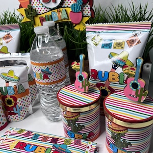 Fiesta Water Bottle Labels, Fiesta Party Decor, Mexican Party, Fiesta ...