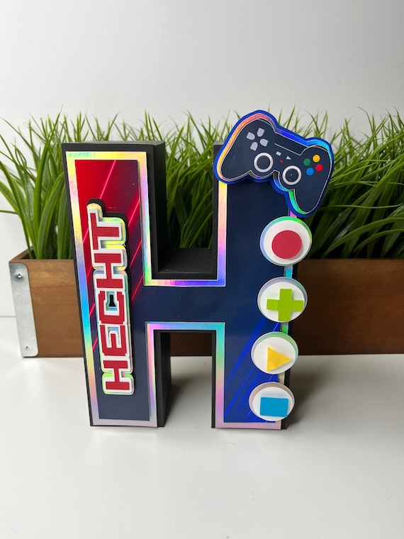3D Letter Gamer Gamer Party Decorations Gamer Birthday - Etsy