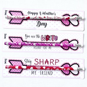 Valentine's Day Pencil Favors: Assembled Classroom Gifts - Etsy