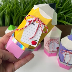 Back to School Favor Boxes, Pencil Favor Boxes, Back to School Birthday ...